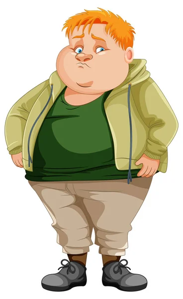 Cartoon Illustration Chubby Teenage Man Wearing Shirt Stock Vector by ...