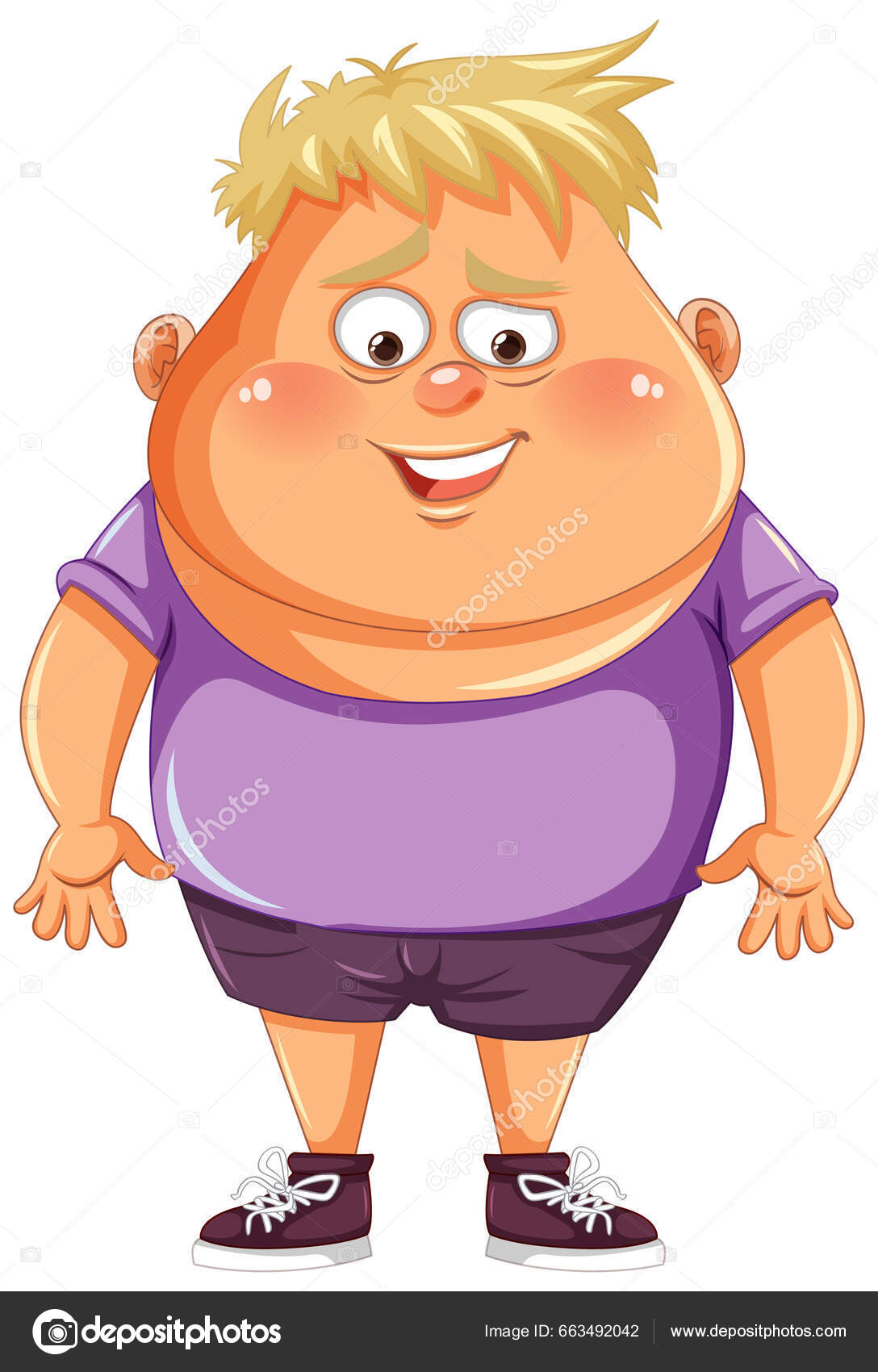 Hombre Con Sobrepeso Con Ilustración Cara Sneer Vector de stock ...