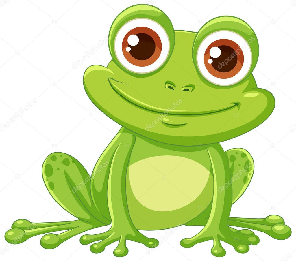 Linda Ilustración Dibujos Animados Rana Verde Vector de stock por ...