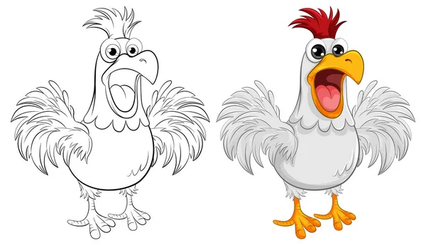 Vector Cartoon Illustration Crazy Bird Freaking Out Isolated White ...