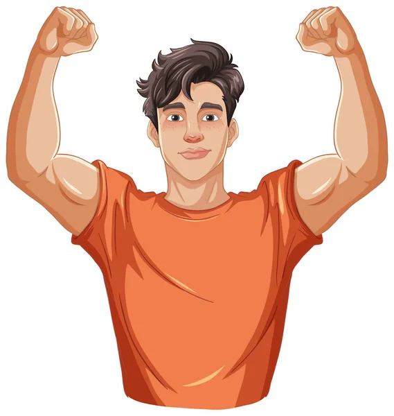 Vector Cartoon Illustration Handsome Young Man Smiling Isolated White ...