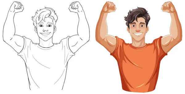 Vector Cartoon Illustration Handsome Young Man Smiling Isolated White ...