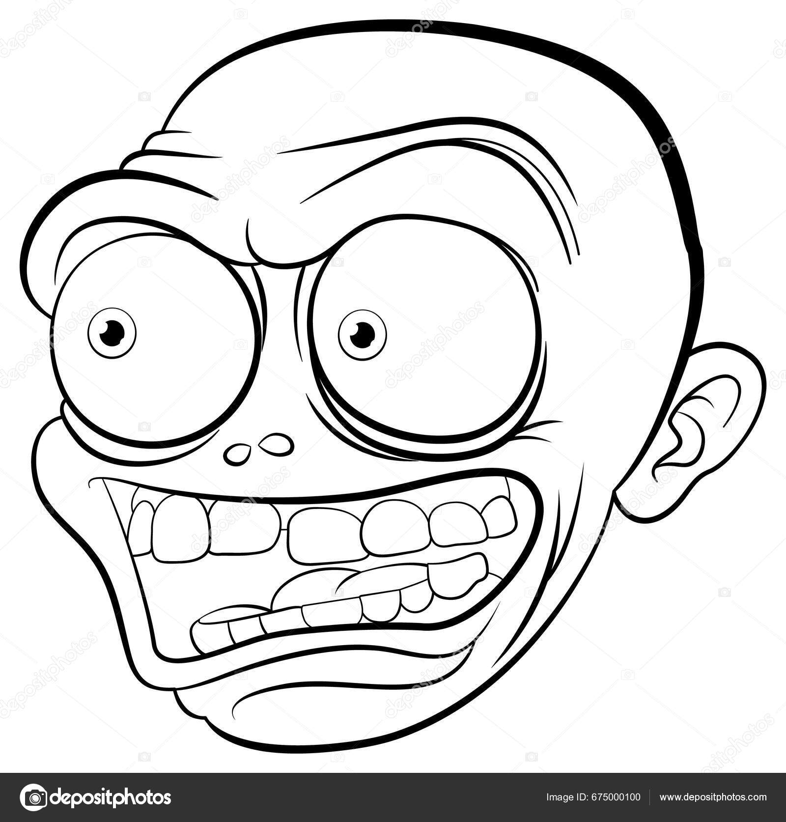 Een Vector Cartoon Illustratie Van Een Griezelige Enge Kale Man ...