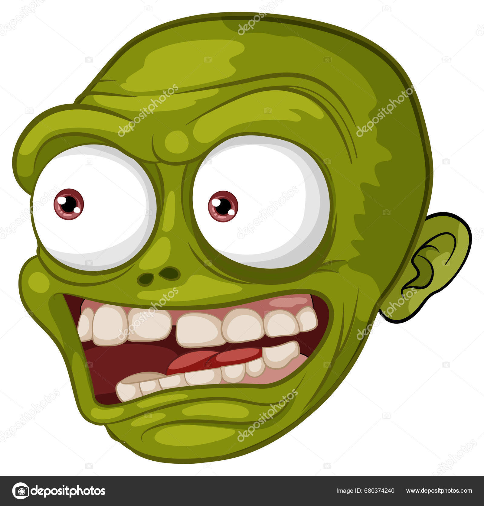 Chilling Cartoon Illustration Bald Zombie Monster Man Stock Vector by ...
