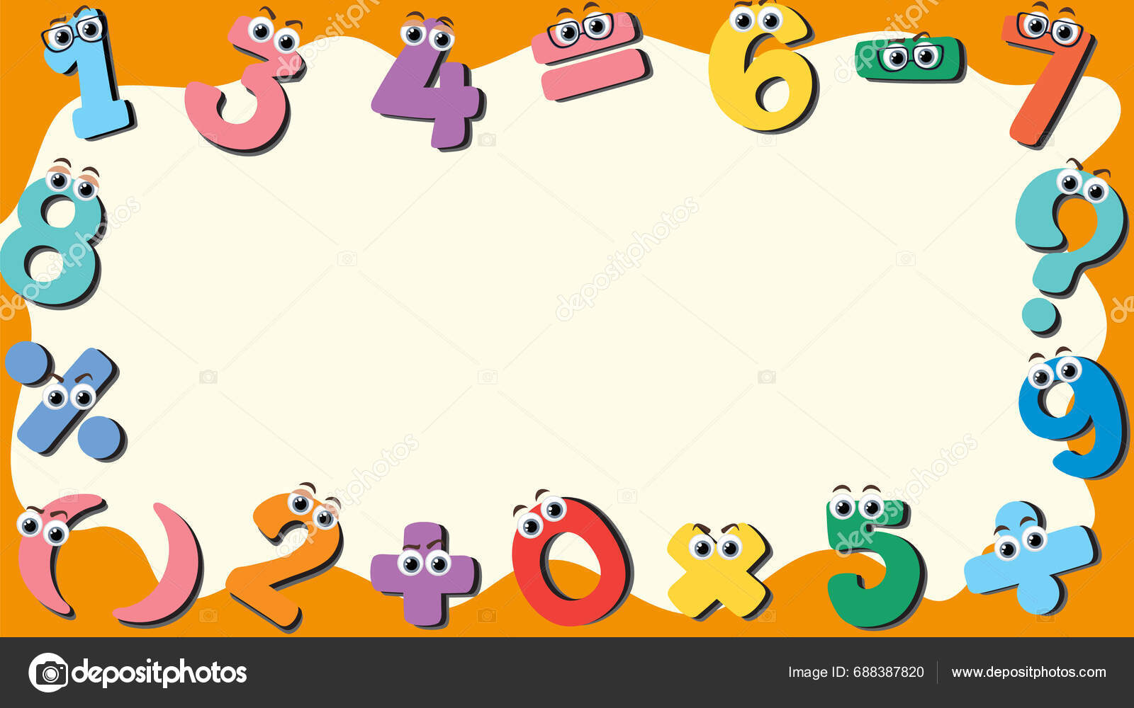 Math Number Symbol Eyes Character Illustration Stock Vector by ©brgfx ...