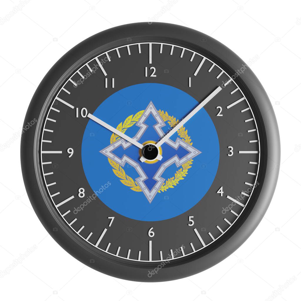 Signos y símbolos. Elemento de diseño. Ilustración 3D. Reloj de pared ...