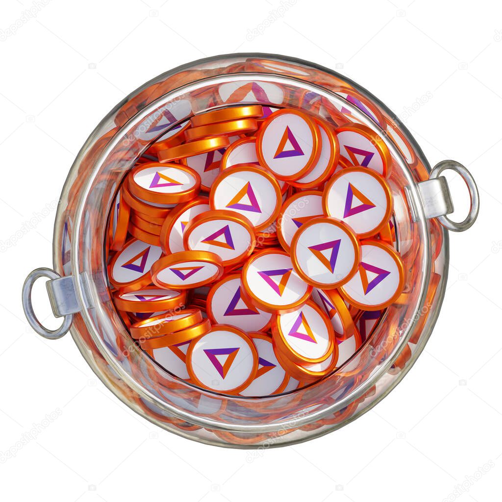 Atención básica Token BAT en 3D cripto banco de ahorro de moneda con ...