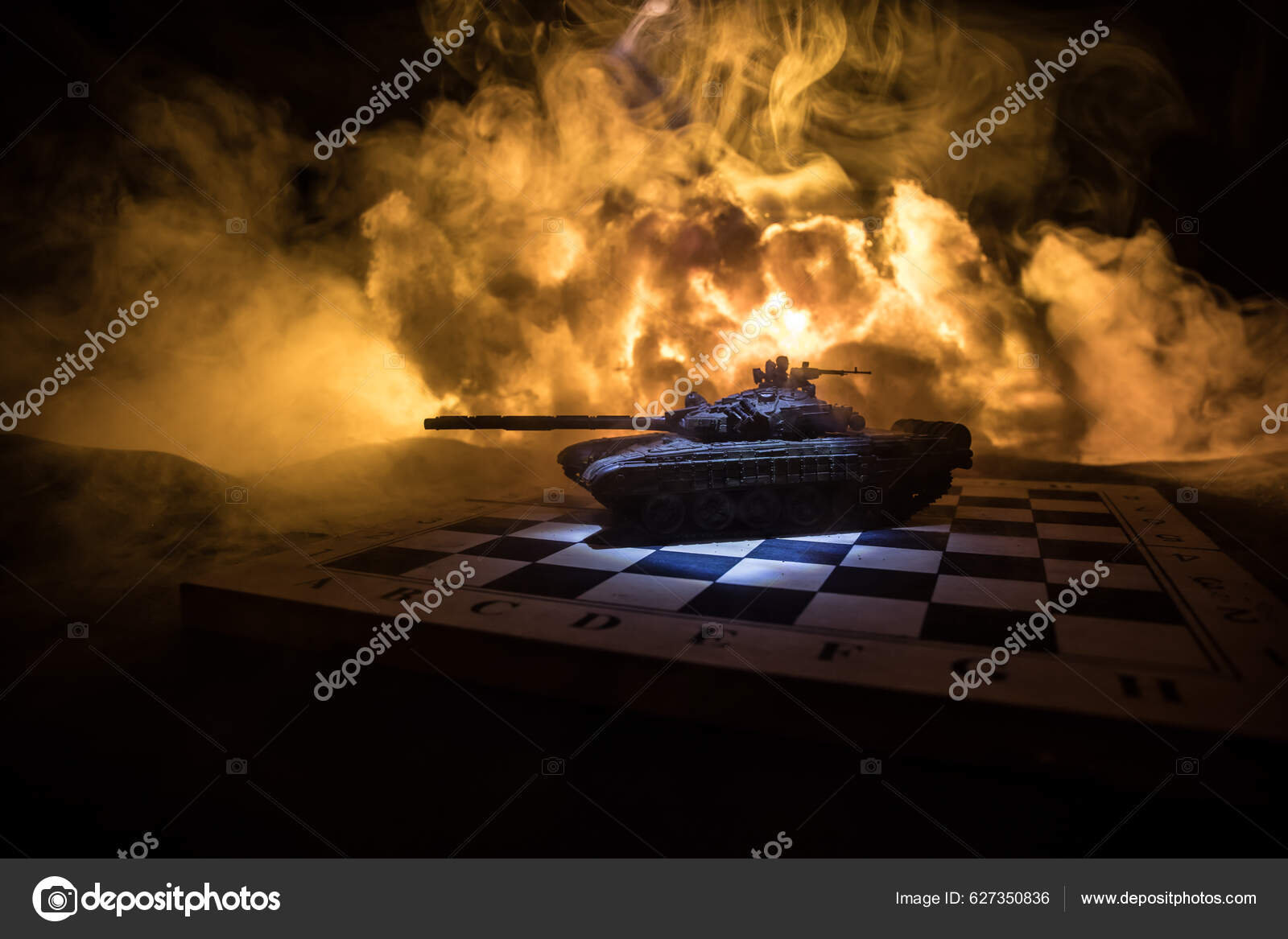 War Russia Ukraine Conceptual Image War Using Chess Board Tank — Stock ...