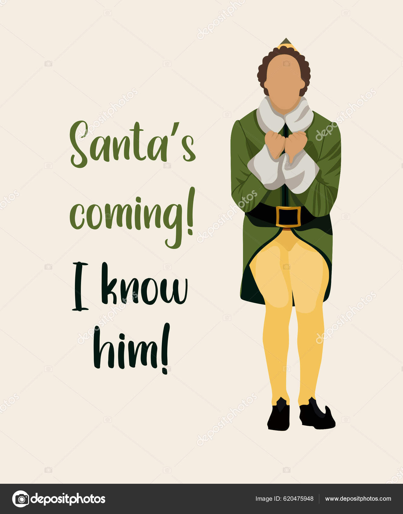 Elf Film Merry Christmas Calligraphy Lettering Design Creative ...