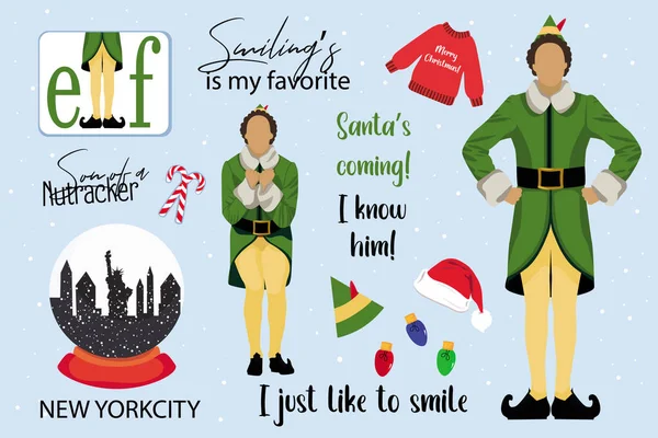 Elf Film Merry Christmas Calligraphy Lettering Design Creative ...