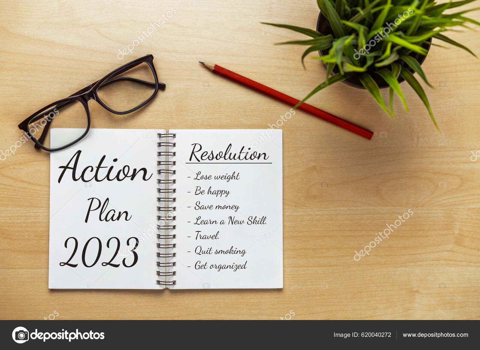 2023 Happy New Year Resolution Goal List Plans Setting Business Stock ...