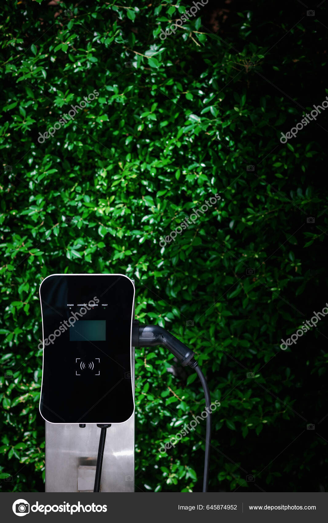 Charging Station Greenery Foliage Background Combination Nature ...