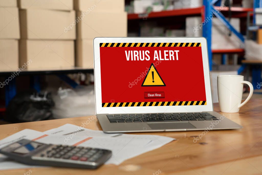 Alerta de advertencia de virus en la pantalla del ordenador detectado ...