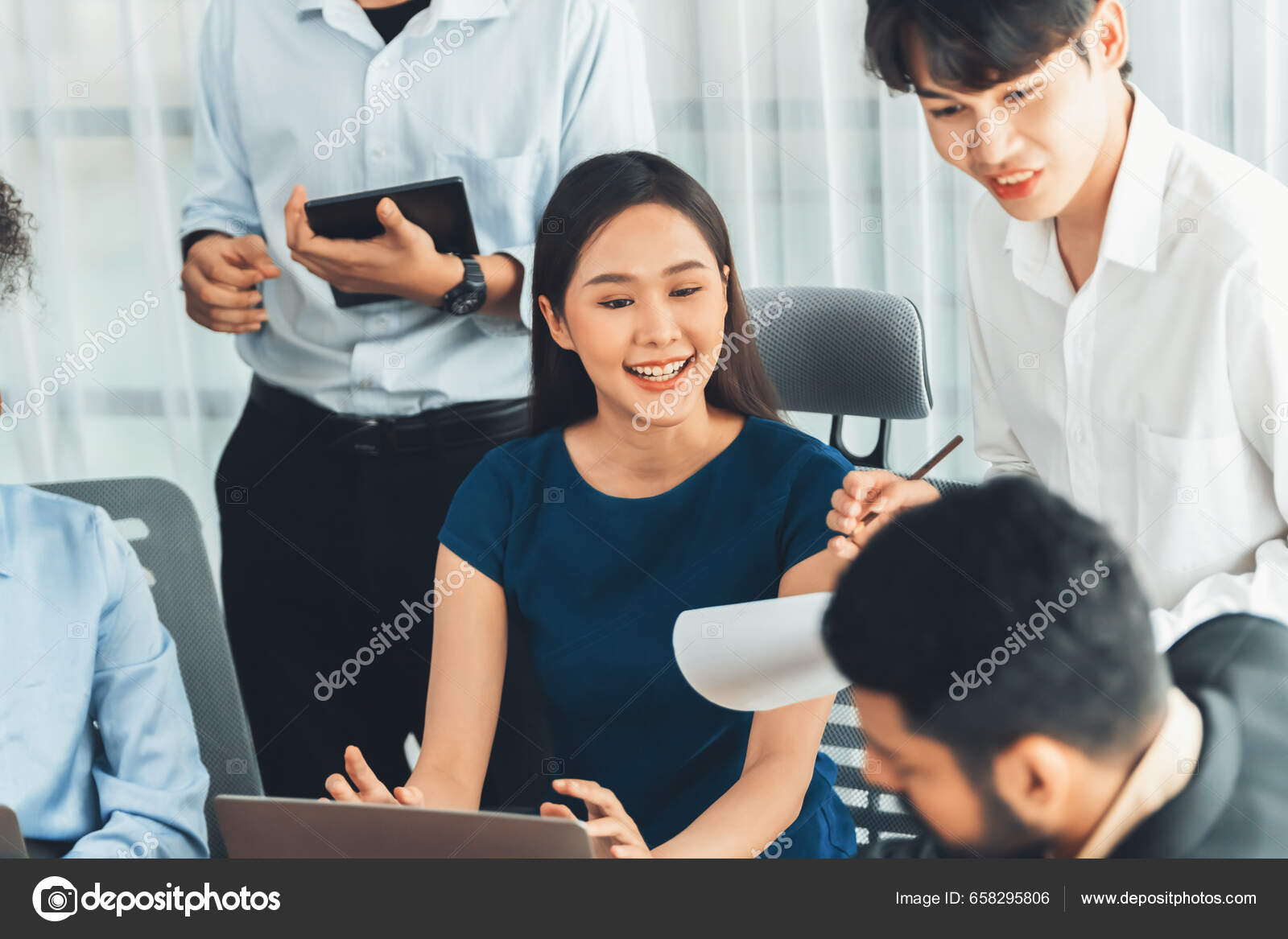 Happy Diverse Office Workers