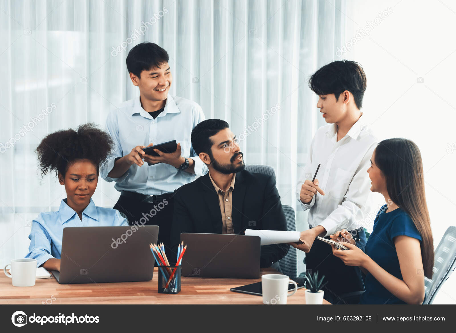 Happy Diverse Office Workers