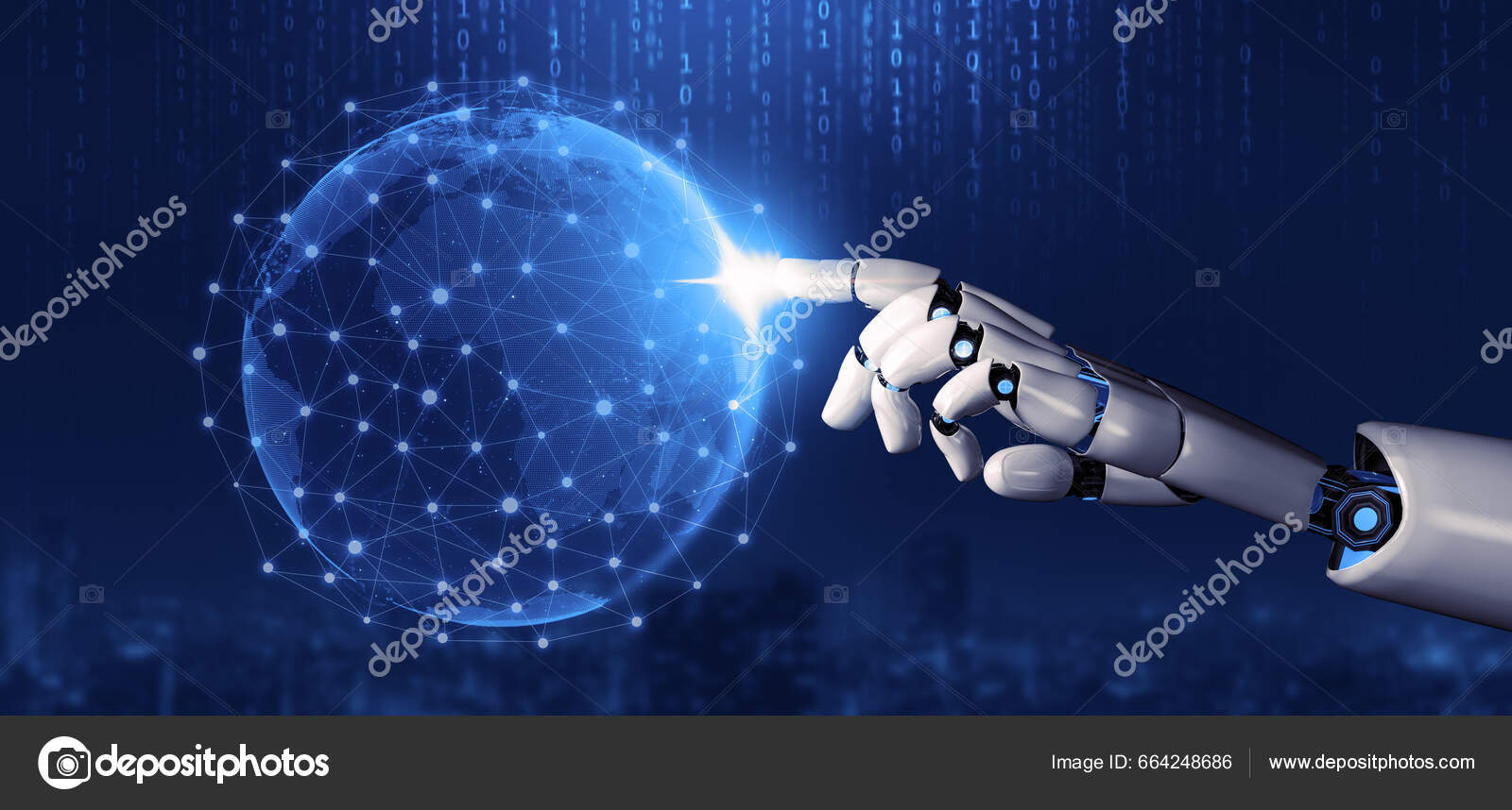 Rendering Futuristic Robot Technology Development Artificial Intelligence Machine Learning ...