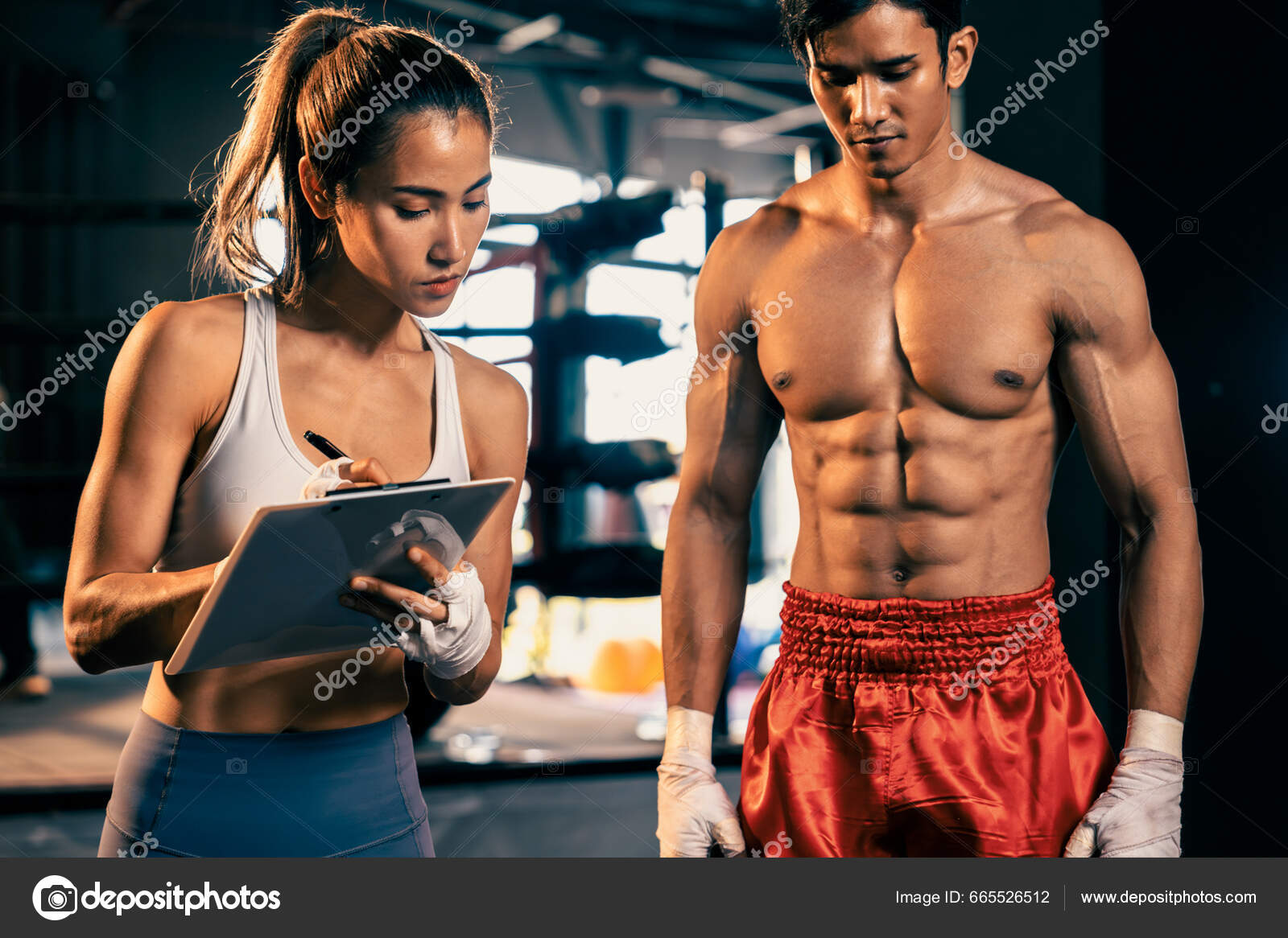 Muay Thai Boxeador Paso Escala Peso Para Designación Clase Boxeo — Foto ...