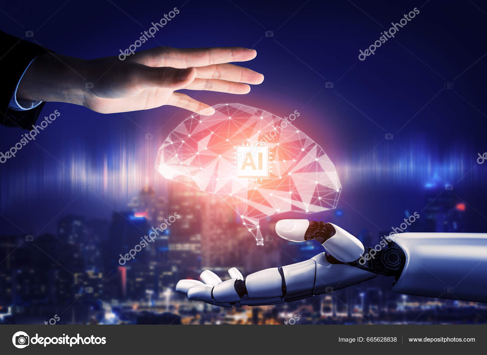 Rendering Futuristic Robot Technology Development Artificial Intelligence Machine Learning ...