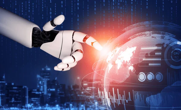 Rendering Futuristic Robot Technology Development Artificial Intelligence Machine Learning ...