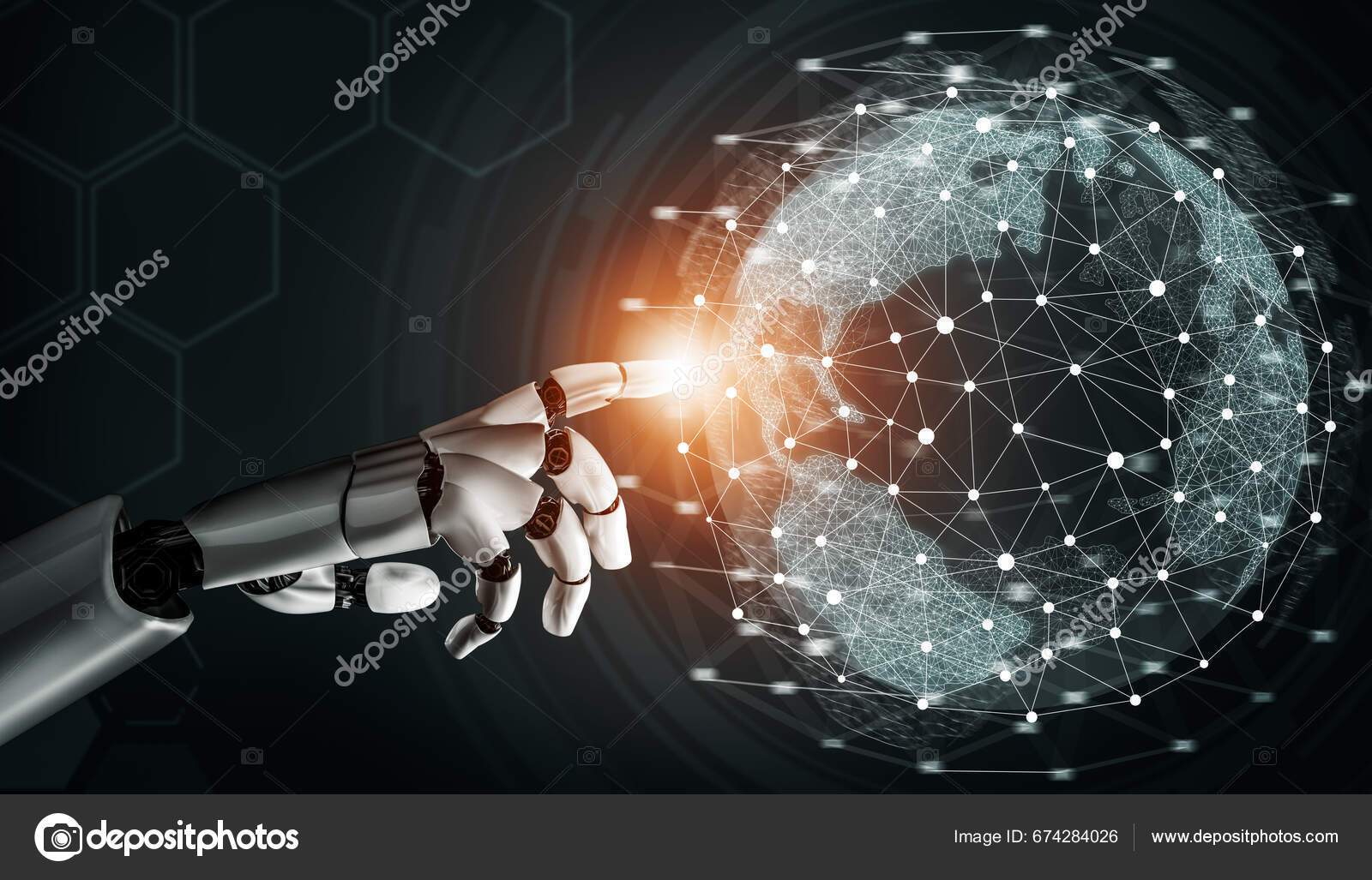 Rendering Futuristic Robot Technology Development Artificial Intelligence Machine Learning ...