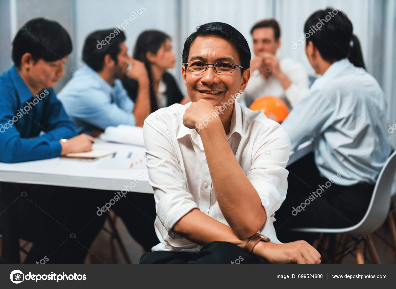 Engineer Team Leader Portrait Diverse Group Civil Engineer Client ...