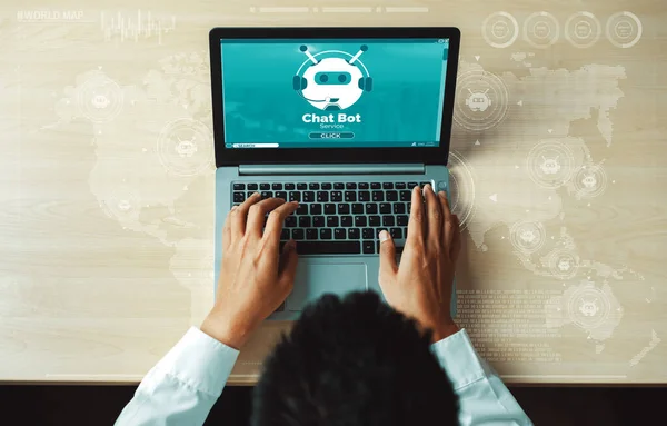 AI Chatbot smart digital customer service application concept. Computer ...