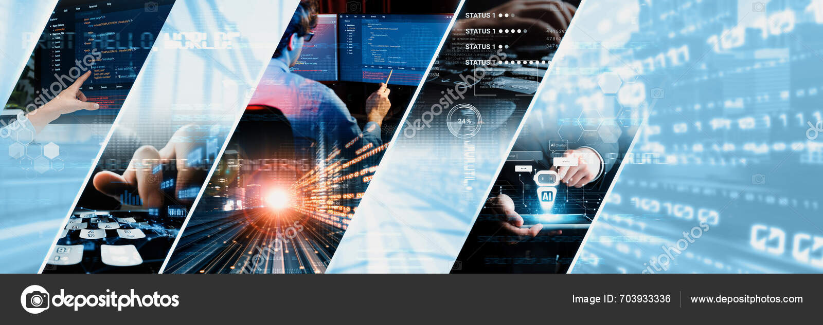 Computer Programming Coding Artificial Intelligence Software Development Engaged Skilled Coder ...