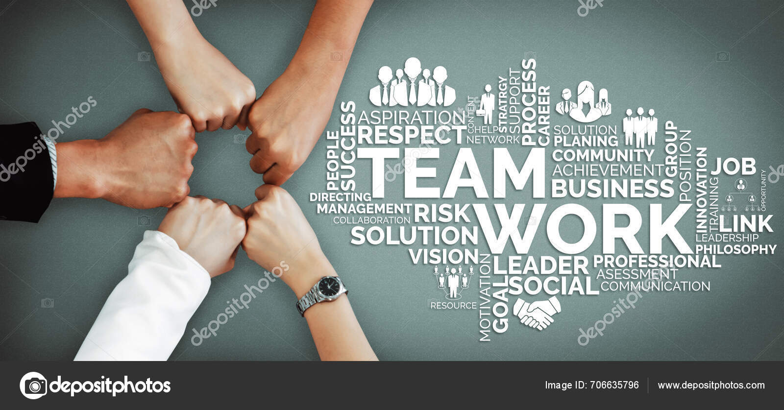 Teamwork Business Human Resources Group Business People Working ...