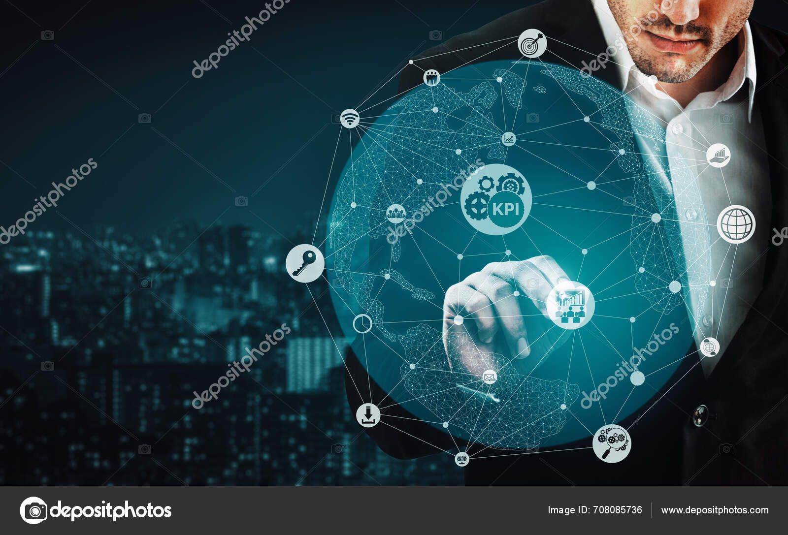 Kpi Key Performance Indicator Business Concept Modern Graphic Interface ...