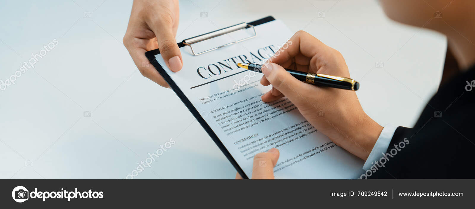 Business Executive Signing Contract Agreement Document Bale Help ...