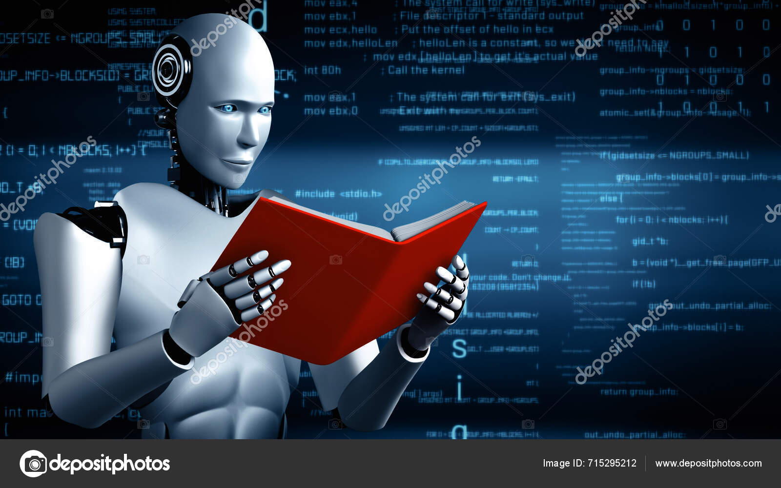Xai Illustration Futuristic Robot Artificial Intelligence Huminoid Programming Coding Technology ...