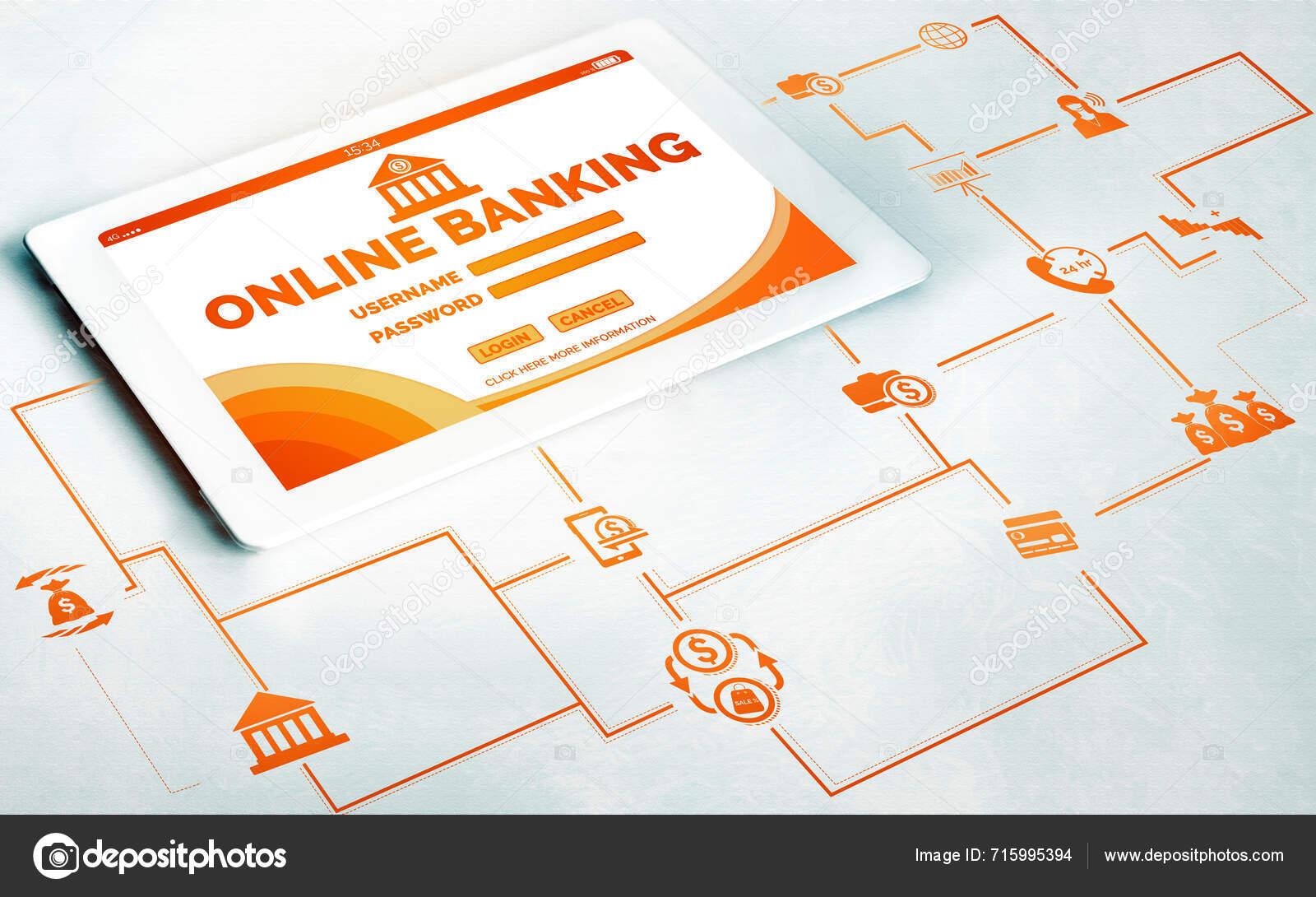 Online Banking Digital Money Technology Concept Graphic Interface ...