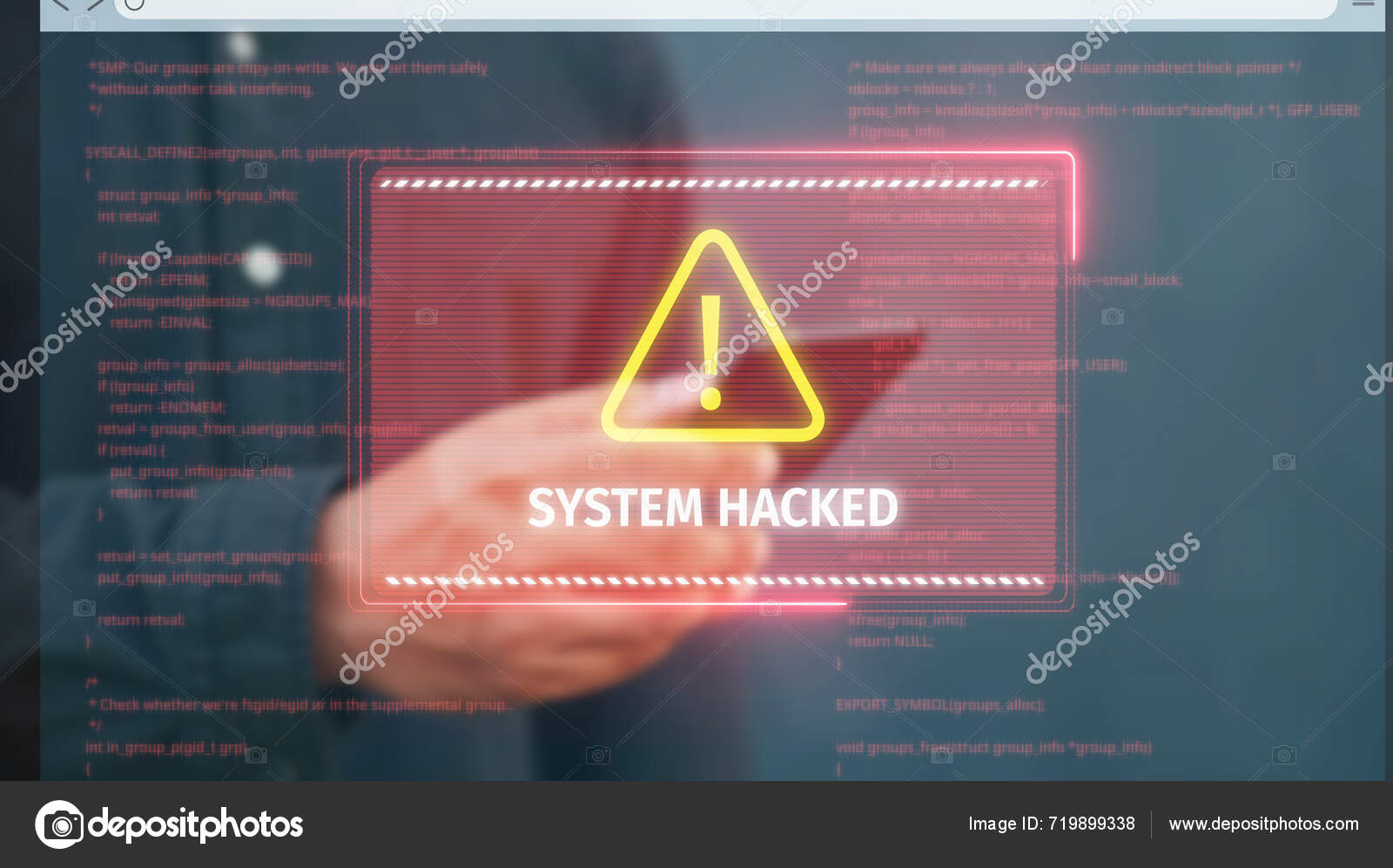 Business Person Identifies Vulnerabilities Cyber Security Prevent Hacks ...