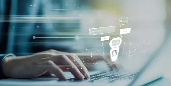 El ser humano interactúa con la inteligencia artificial de inteligencia ...