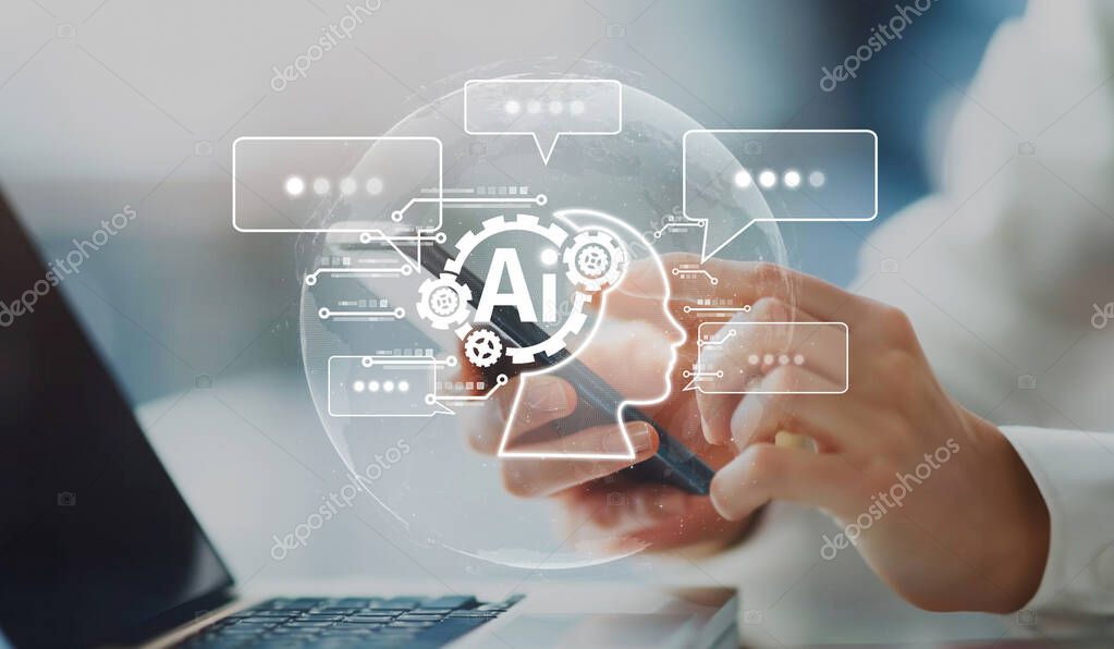 El ser humano interactúa con la inteligencia artificial de inteligencia ...