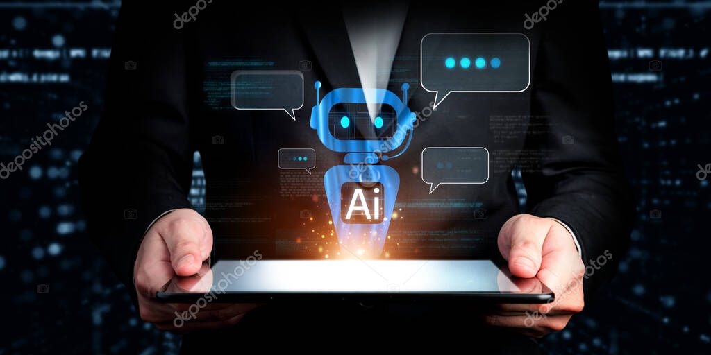 El ser humano interactúa con la inteligencia artificial de inteligencia ...