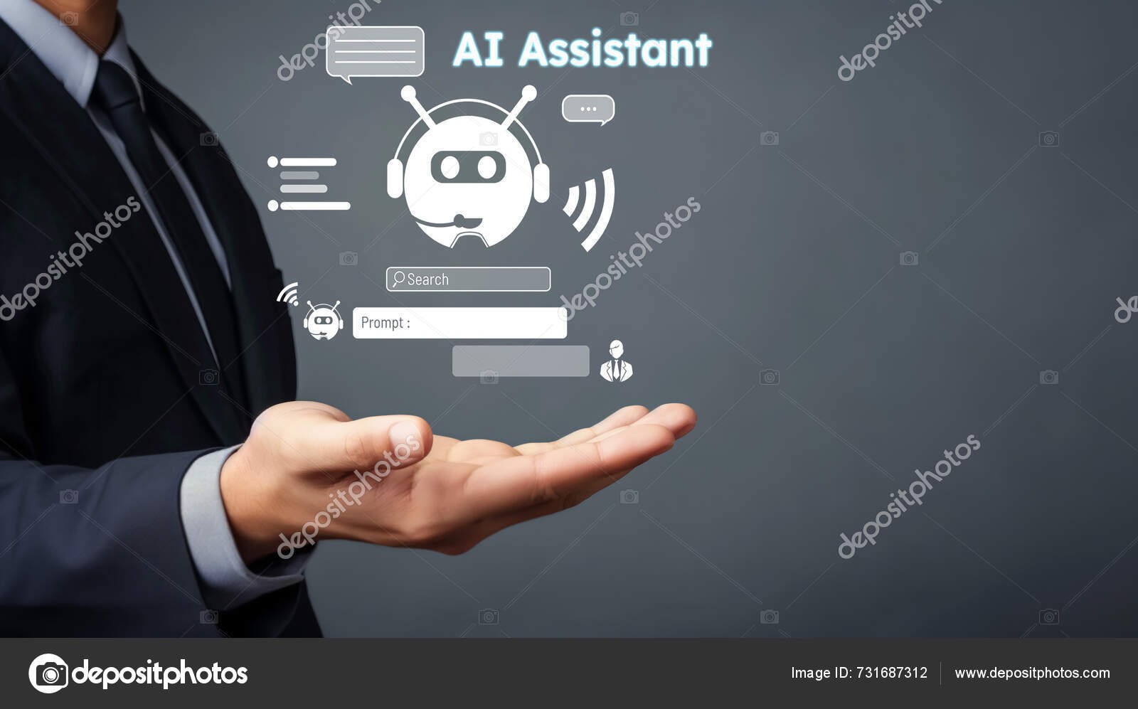Human Interact Artificial Intelligence Virtual Assistant Chatbot ...