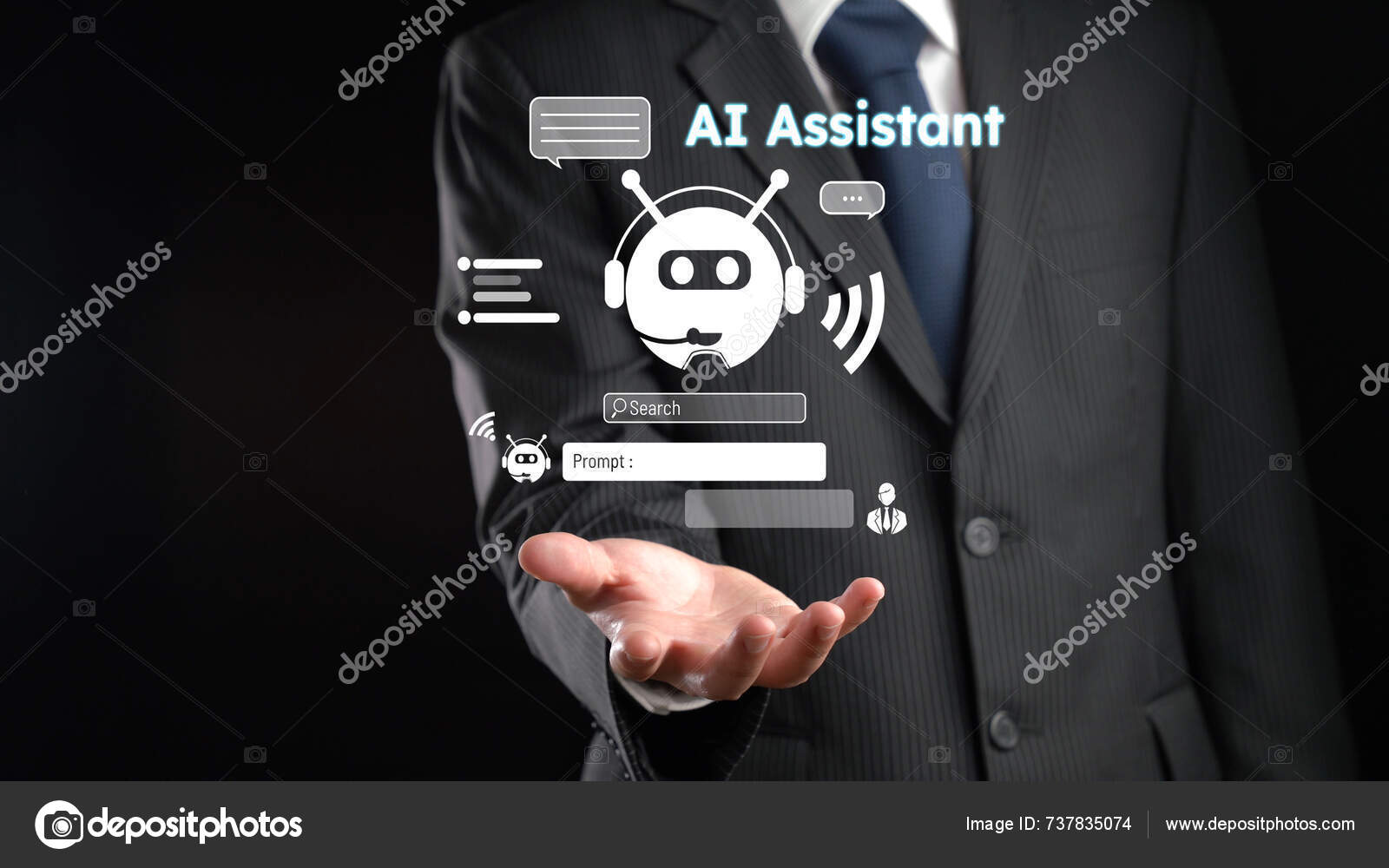 Human Interact Artificial Intelligence Virtual Assistant Chatbot ...