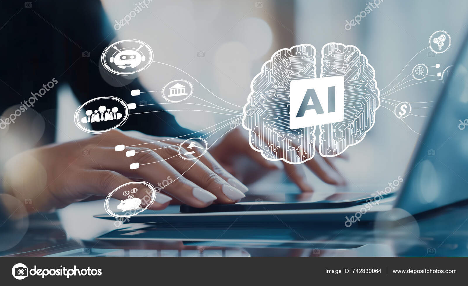 Human Interact Artificial Intelligence Brain Processor Concept ... Human Interact Artificial Intelligence Brain Processor Concept ...