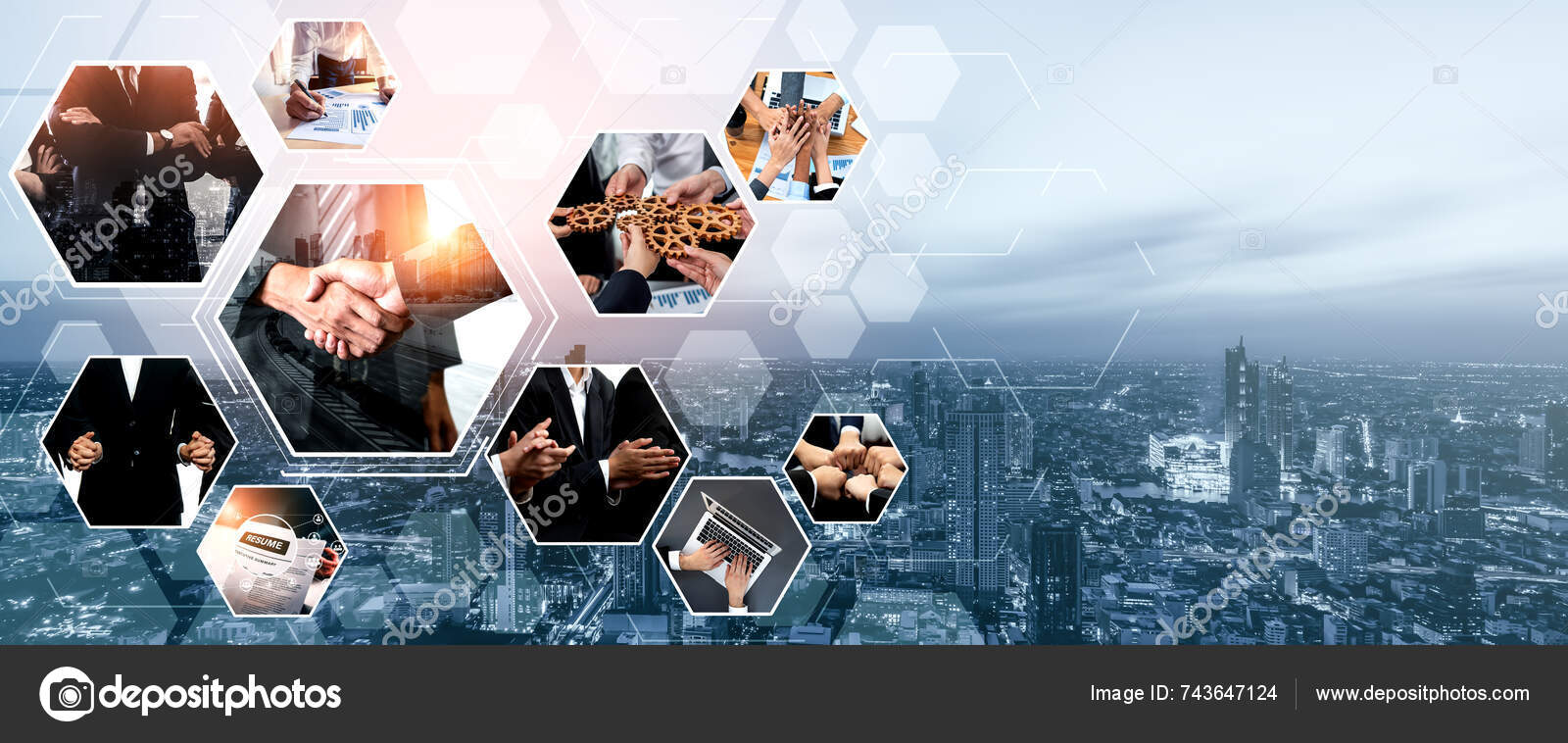 Teamwork Human Resources Management Technology Concept Corporate ...