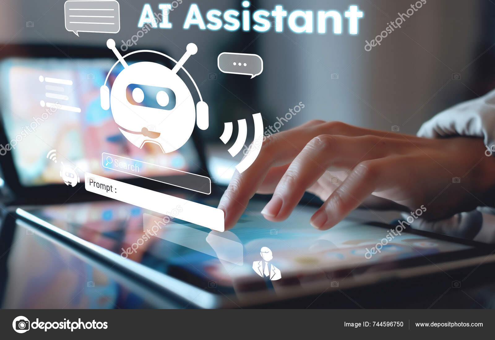 Human Interact Artificial Intelligence Virtual Assistant Chatbot ...
