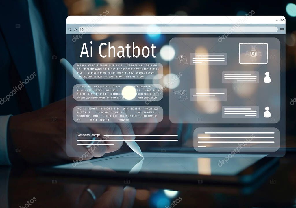 El ser humano interactúa con la inteligencia artificial de inteligencia artificial asistente ...