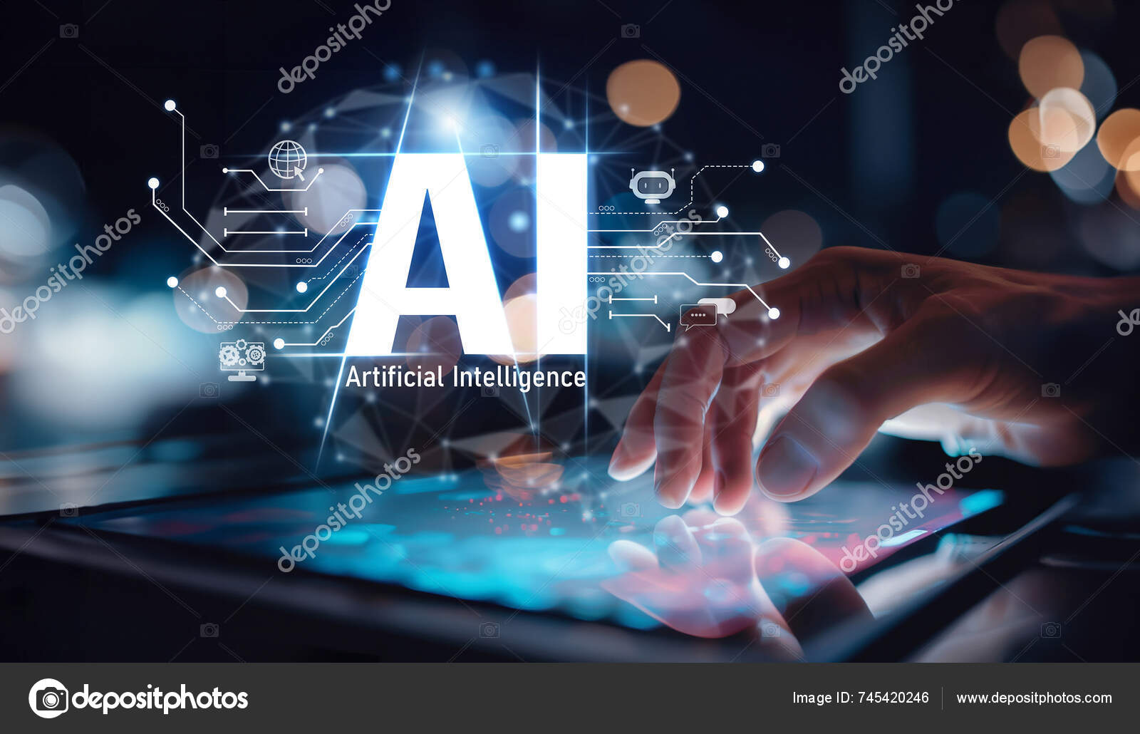 Human Interact Artificial Intelligence Brain Processor Concept ... Human Interact Artificial Intelligence Brain Processor Concept ...
