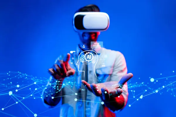 El ser humano interactúa con la inteligencia artificial de inteligencia ...