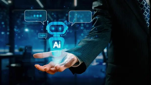 El ser humano interactúa con la inteligencia artificial de inteligencia ...