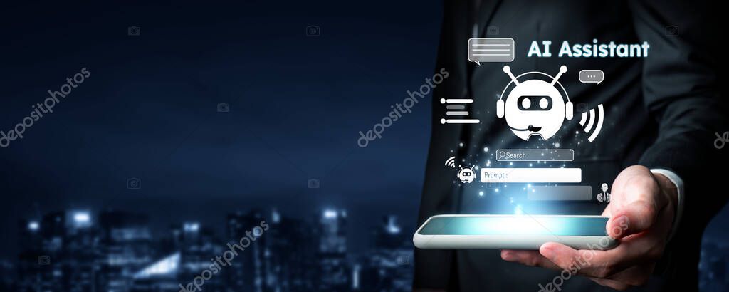 El ser humano interactúa con la inteligencia artificial de inteligencia ...