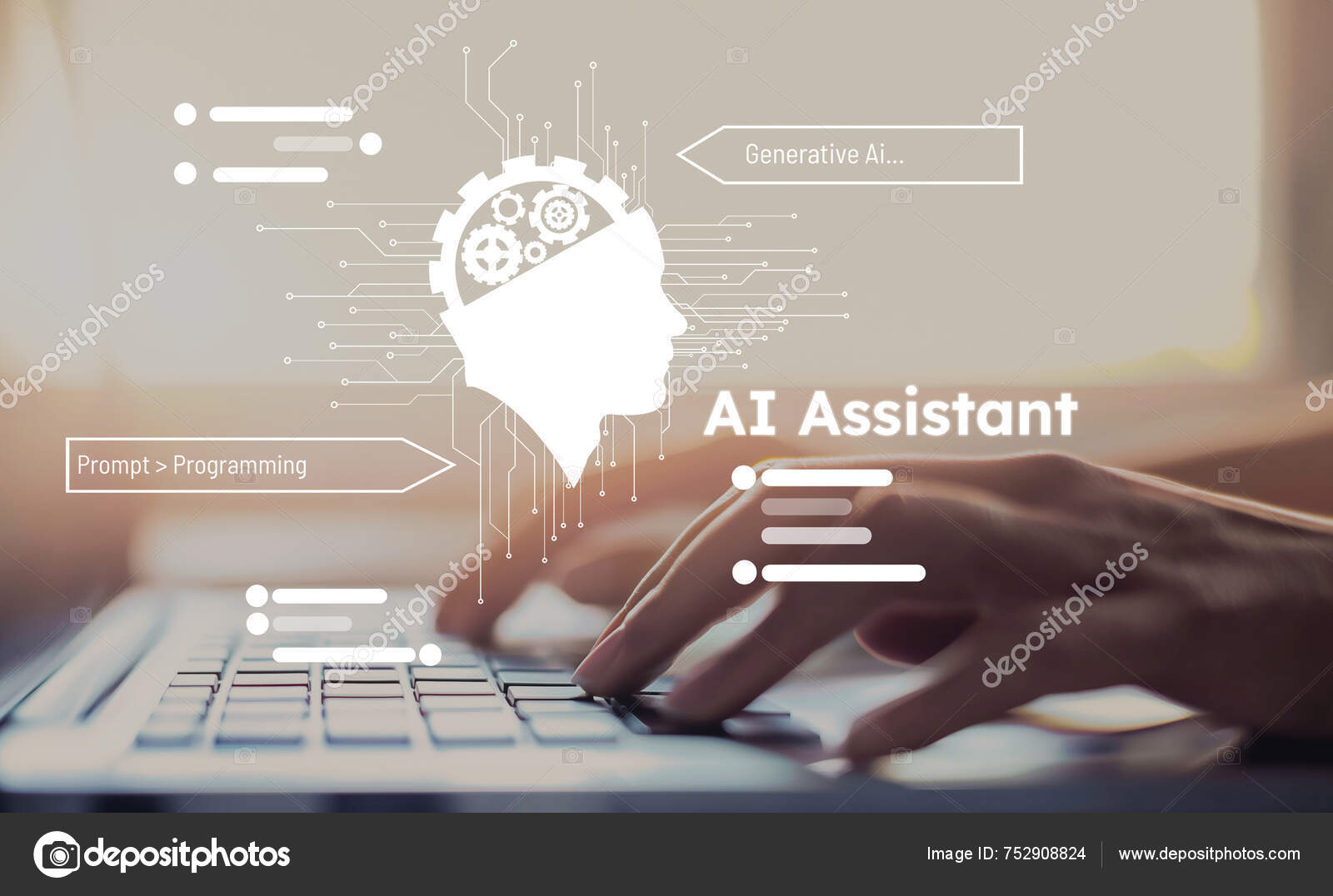 Human Interact Artificial Intelligence Brain Processor Concept Artificial Intelligence ...