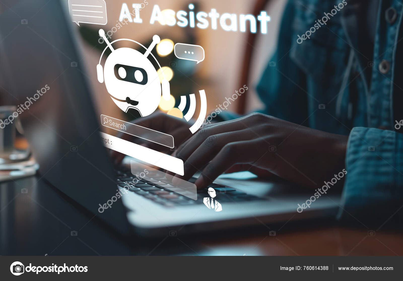 Human Interact Artificial Intelligence Virtual Assistant Chatbot ...